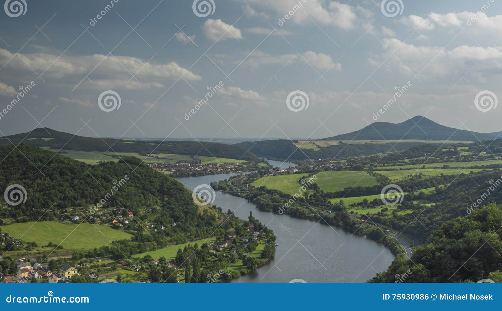 Ceske Stredohori Mountains and Valley of River Editorial Photo - Image ...