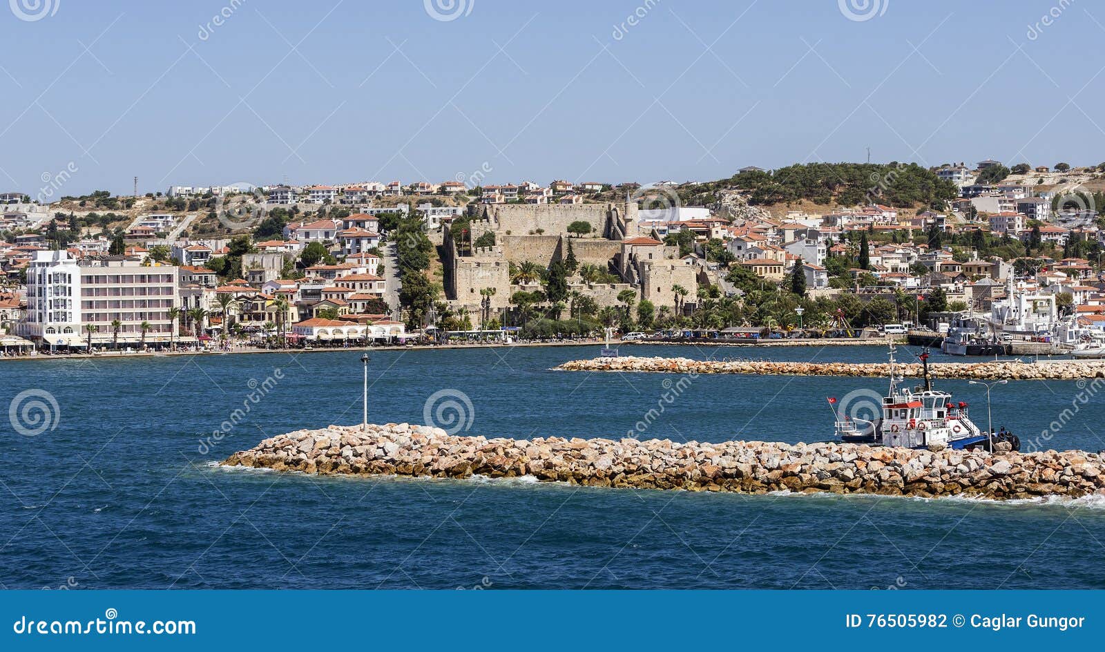 Cesme from Port stock photo. Image of coastal, cityscape - 76505982