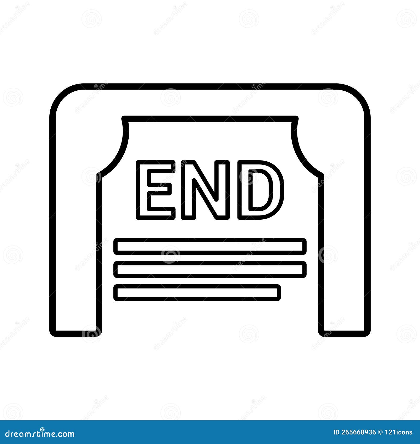 Cessation, Closing, Conclusion Outline Icon. Line Art Vector Stock ...