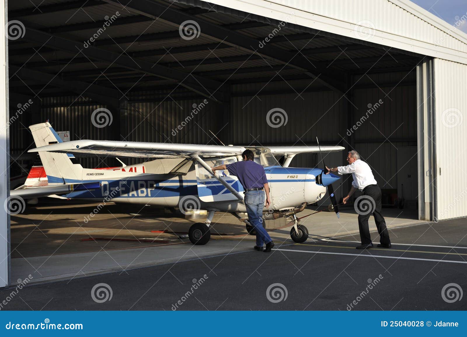 Cessna 152 Pushed Back into the Hanger Editorial Stock Photo - Image of ...