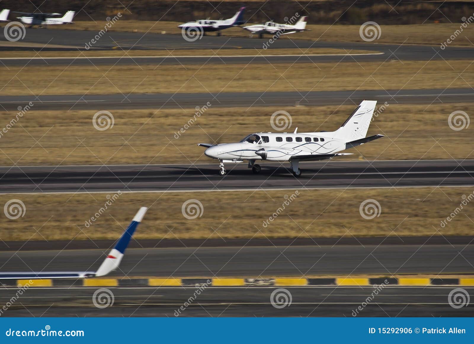Cessna 441 Conquest II in Takeoff Run Stock Photo - Image of flied ...