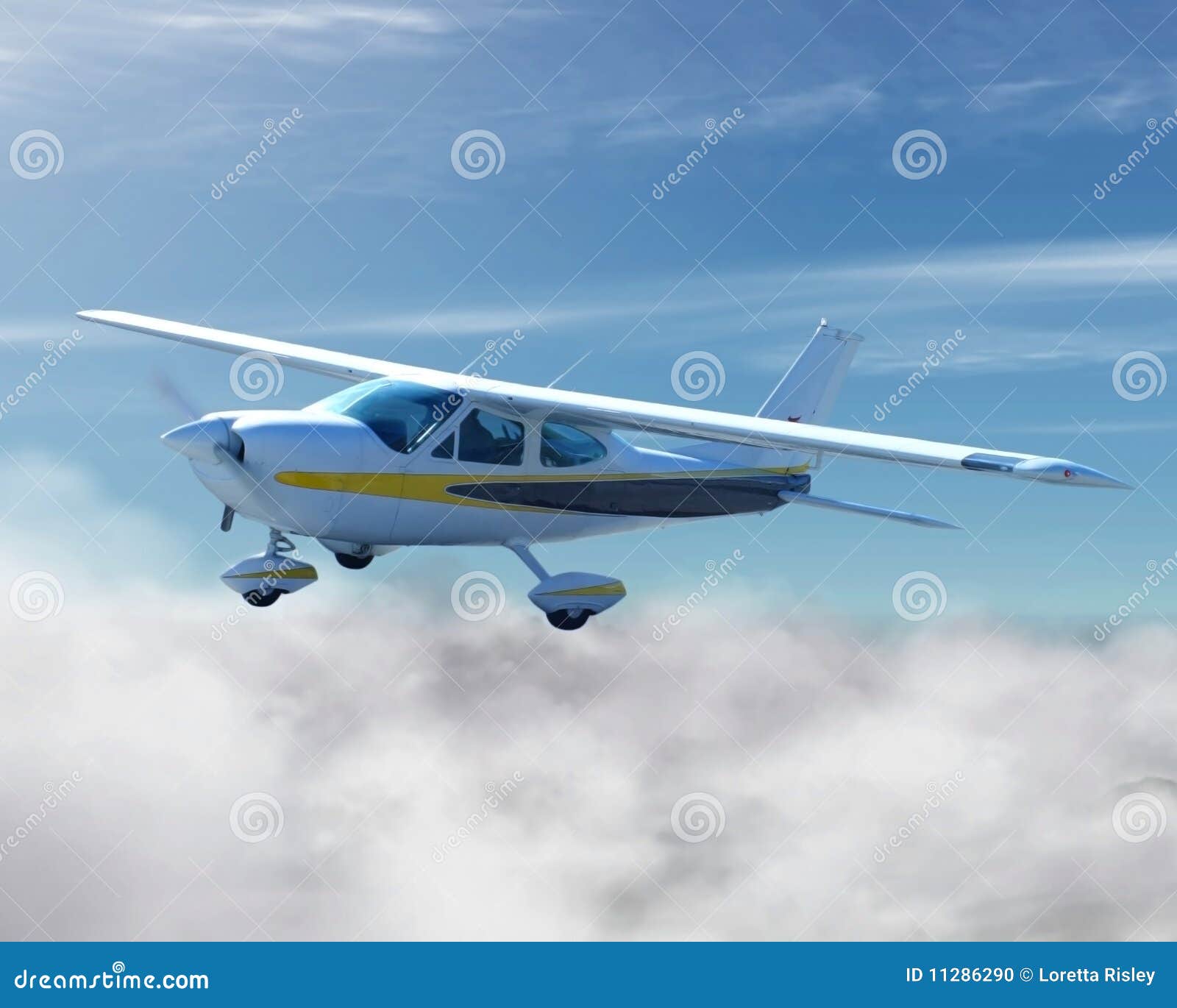 Cessna in flight stock photo. Image of transportation - 11286290