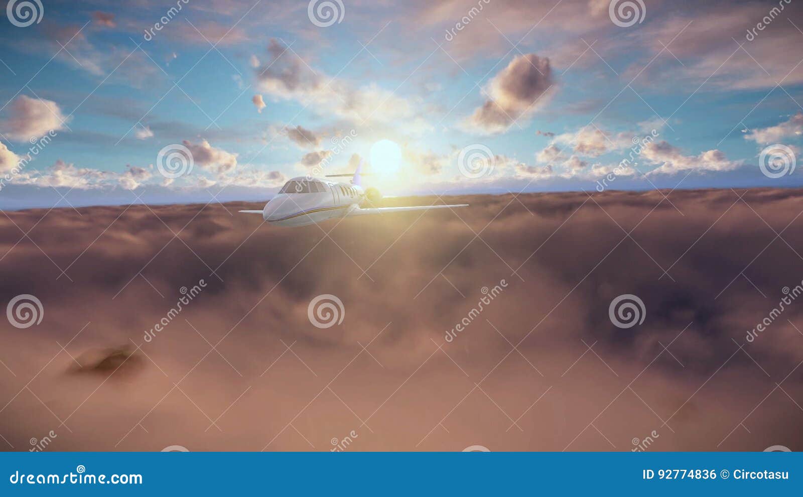 Cessna Flying Above Clouds at Sunset Stock Footage - Video of cockpit ...