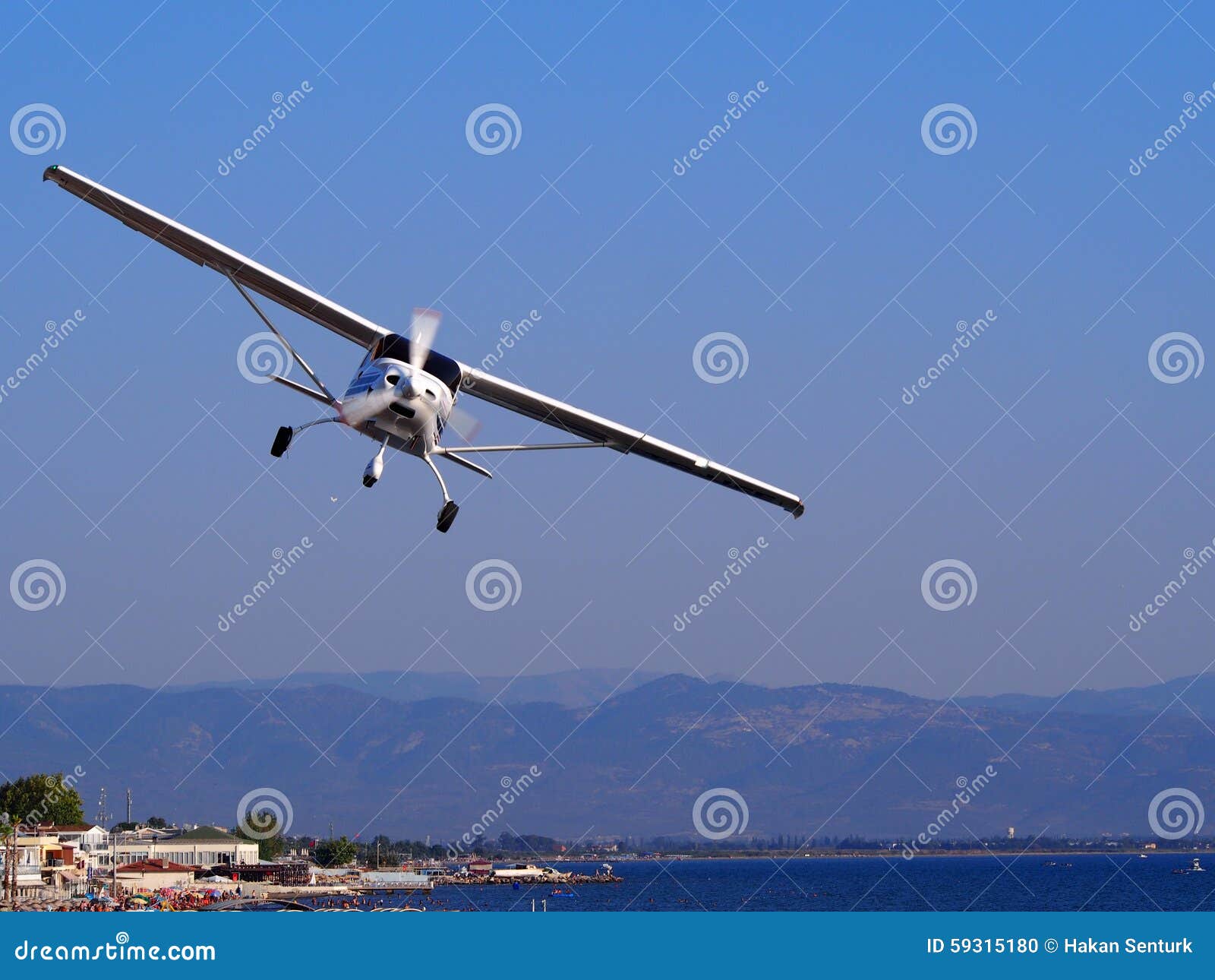 Cessna plane in flight stock photo. Image of aviator - 59315180