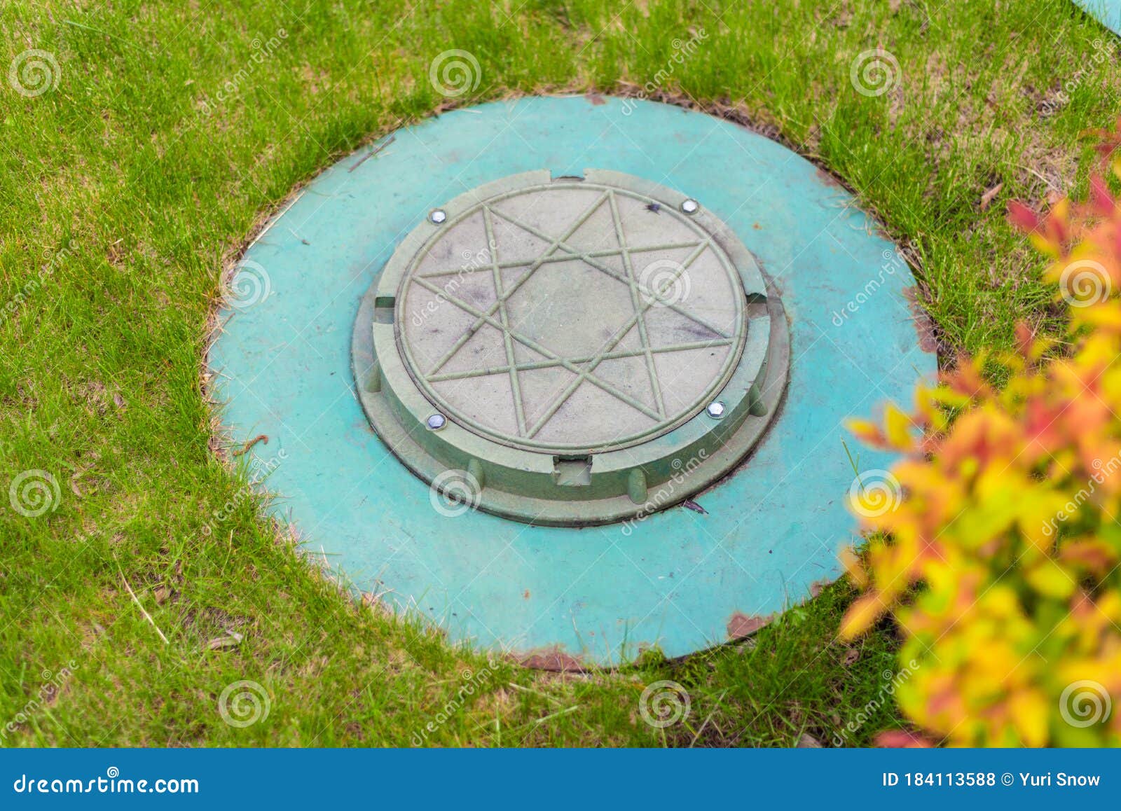 Cesspool on the backyard stock photo. Image of dirty - 184113588