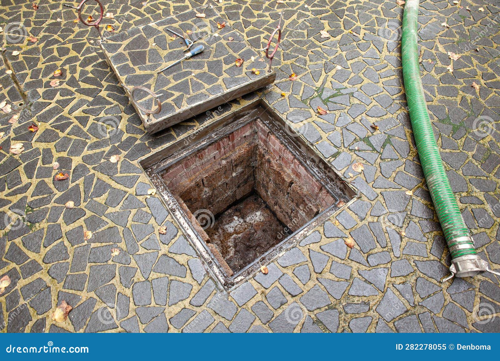 The Cesspool overflows stock image. Image of country - 282278055