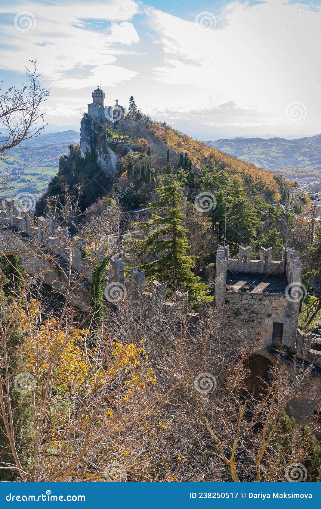 Cesta Tower or Second Tower of San Marino Stock Image - Image of nature ...