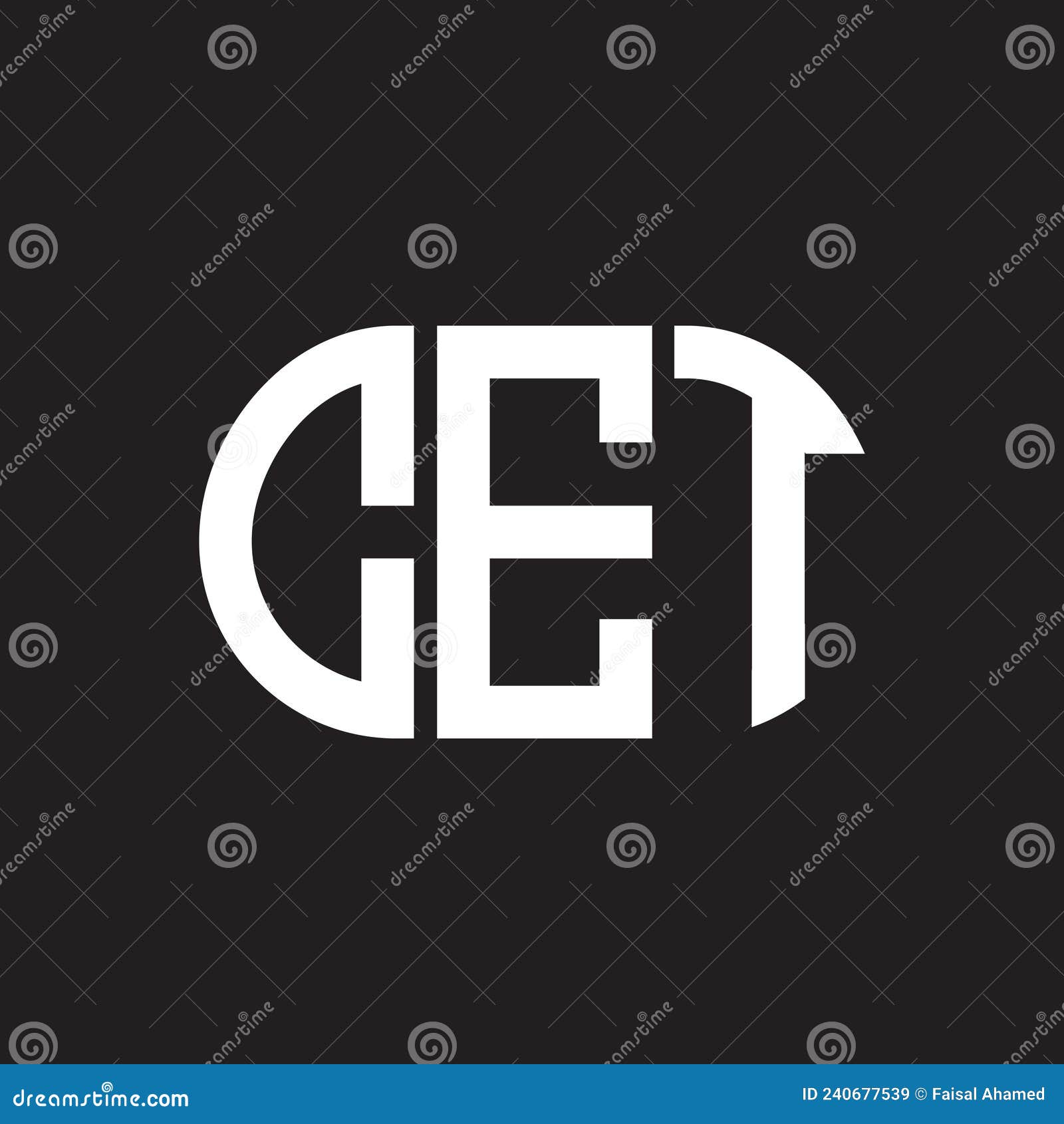 CET Letter Logo Design on Black Background. CET Creative Initials ...