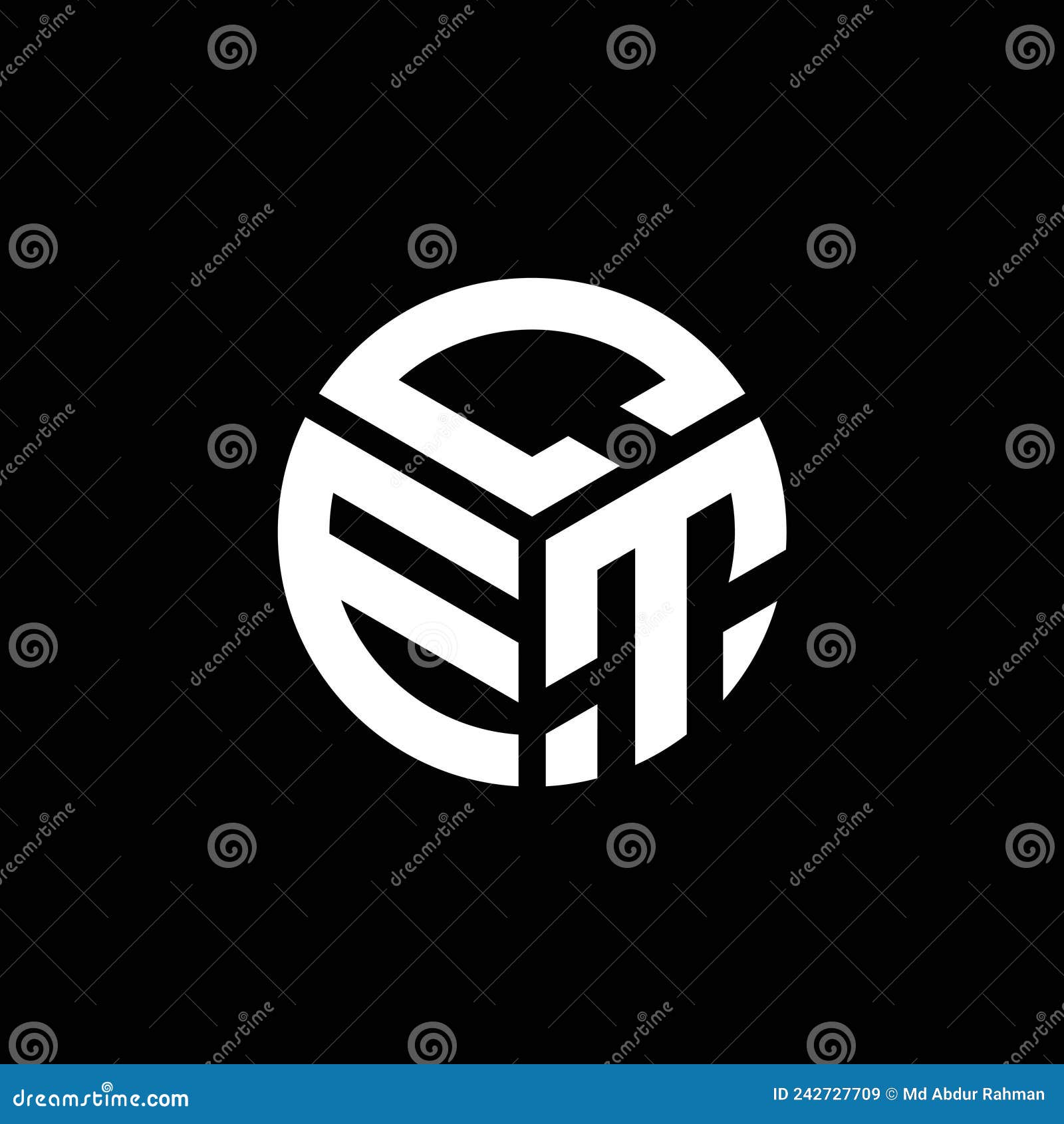 CET Letter Logo Design on Black Background. CET Creative Initials ...