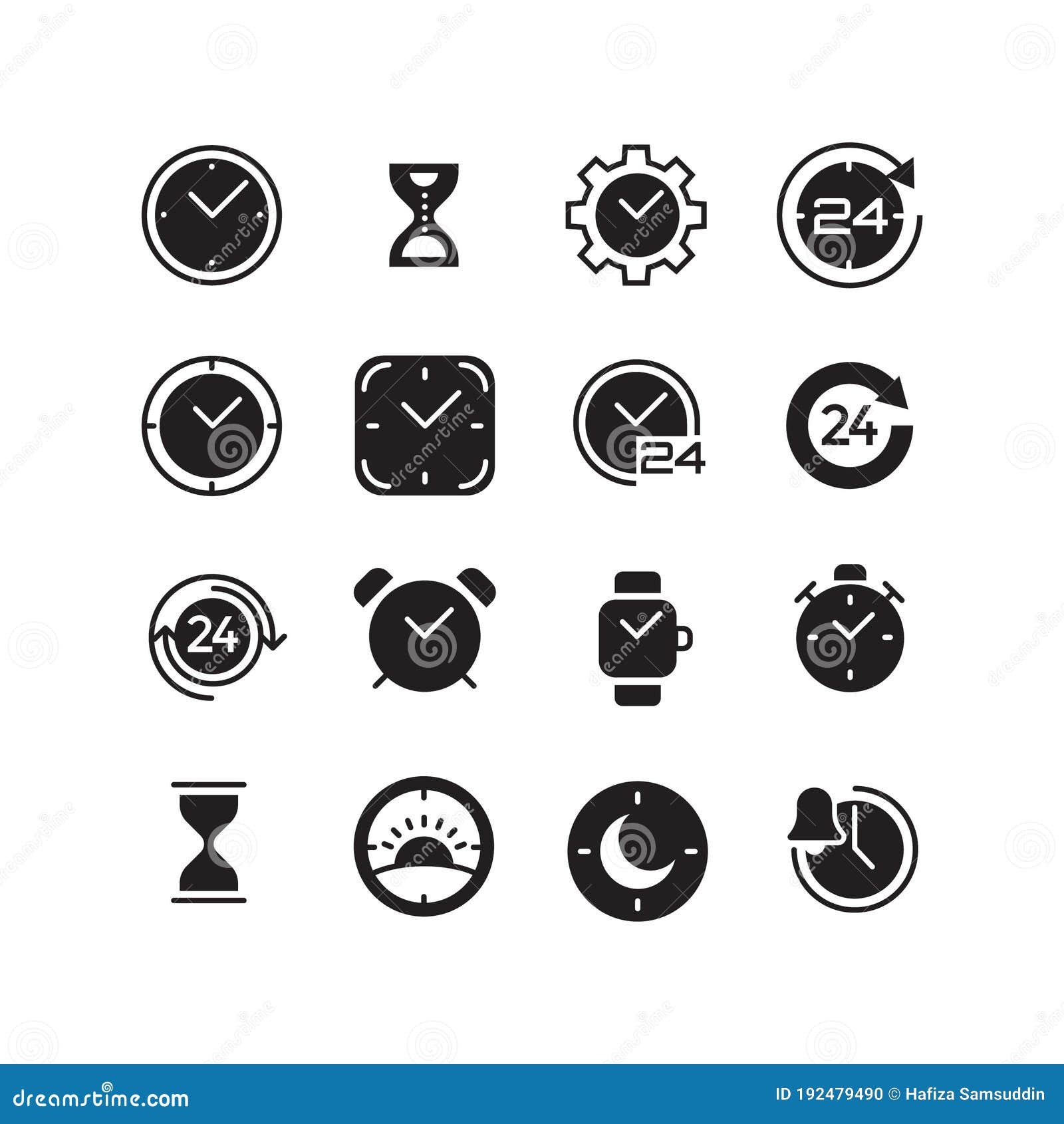 Cet of Time Icons. Vector Illustration Decorative Design Stock Vector ...