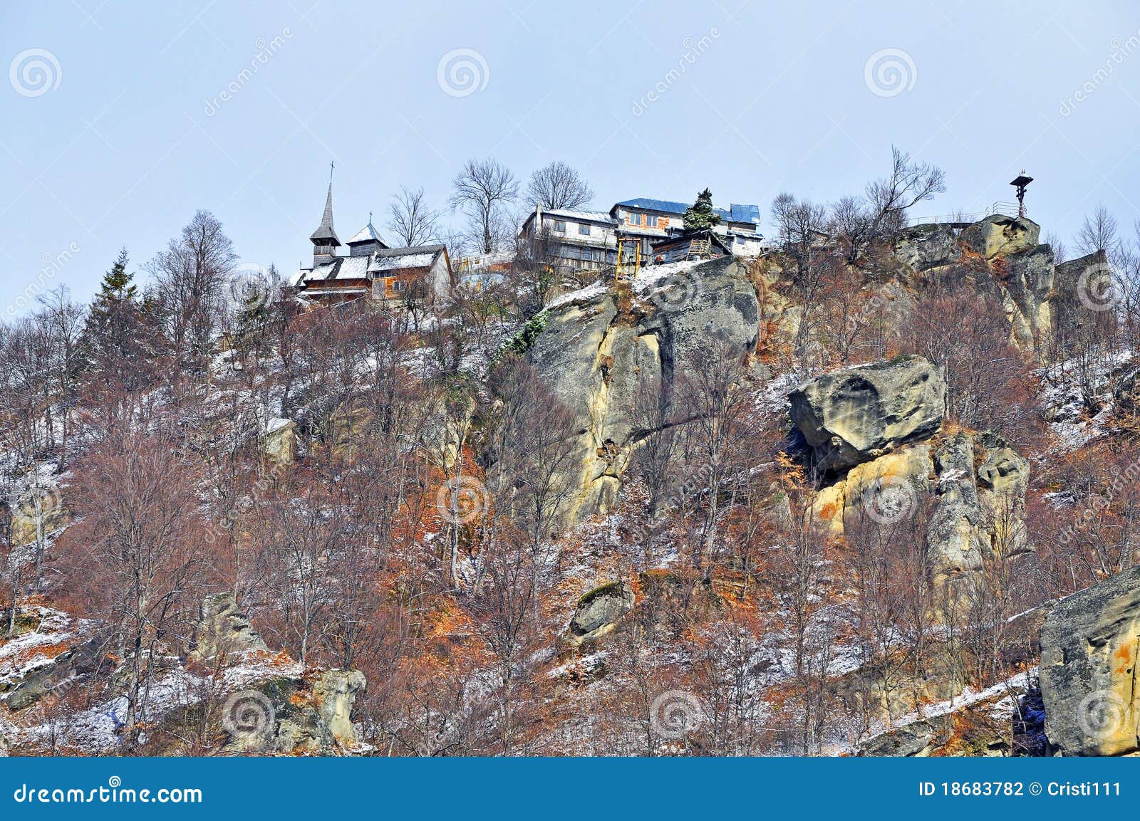 Cetateni Church on Mountain Top Stock Photo - Image of nuns, panorama ...