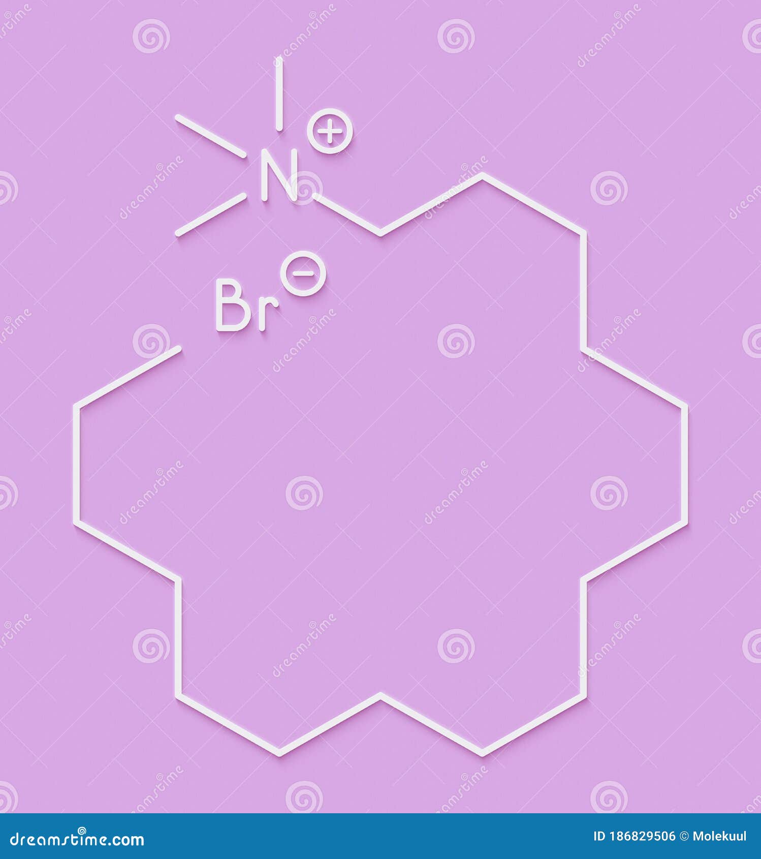 Cetrimonium Bromide Antiseptic Surfactant Molecule. Skeletal Formula ...
