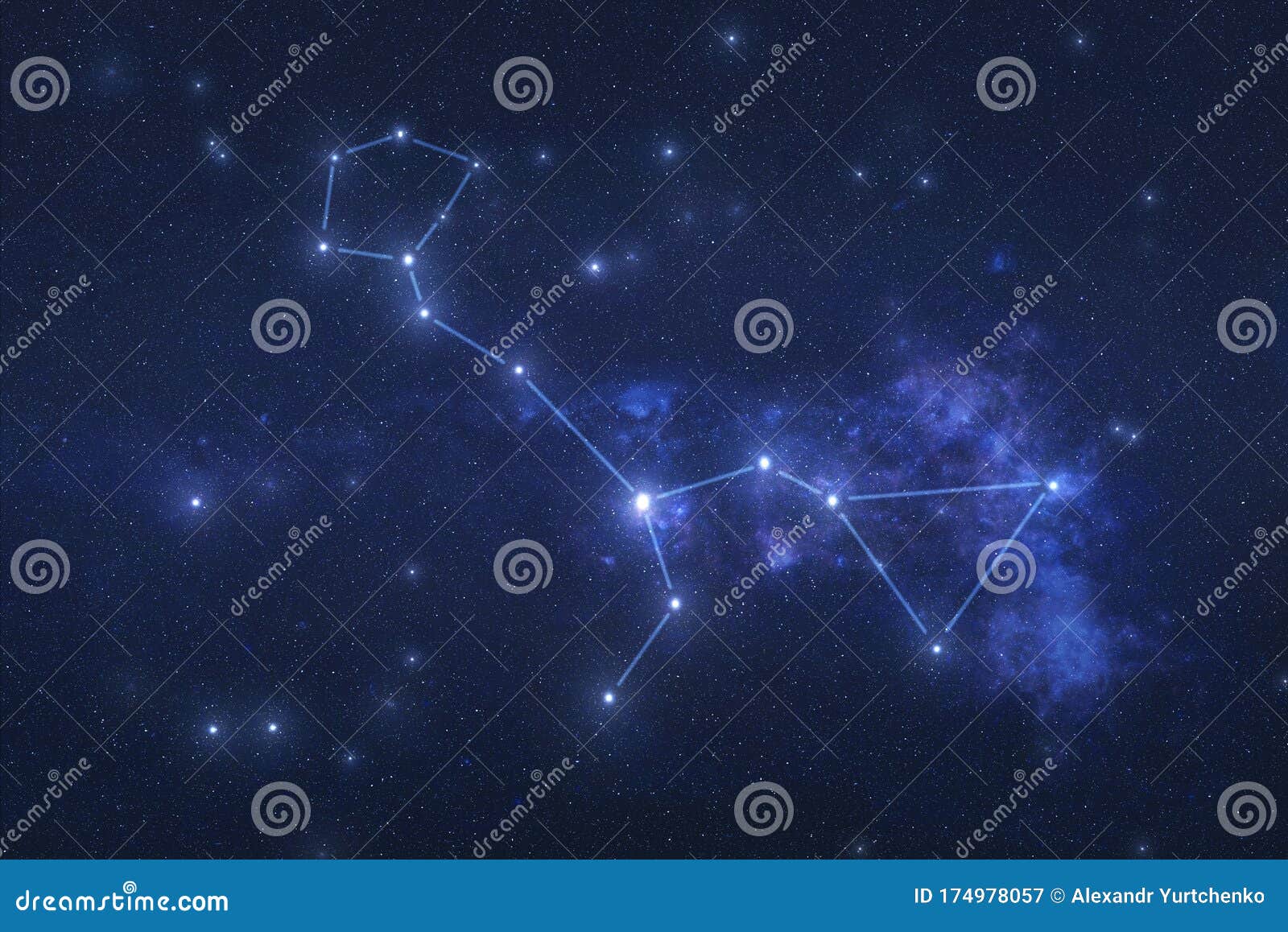 Cetus Constellation in Outer Space Stock Illustration - Illustration of ...