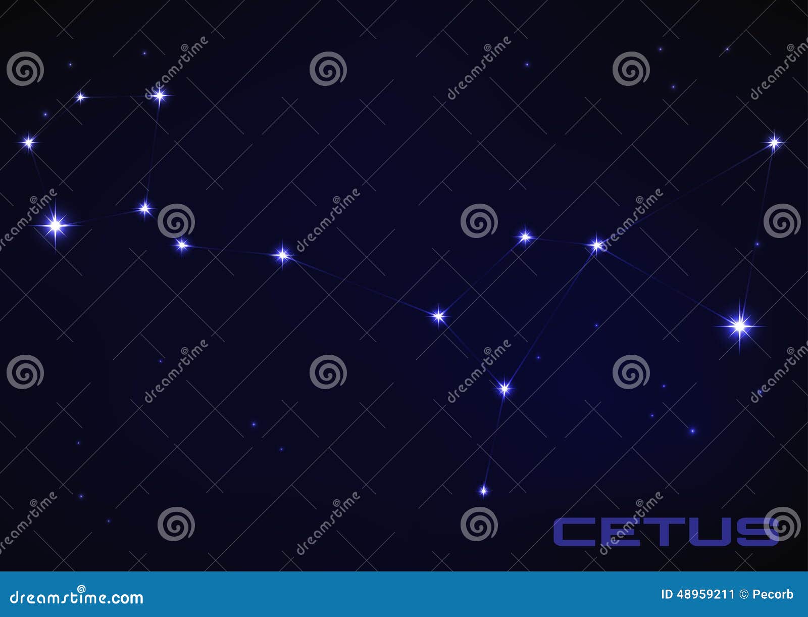 Cetus constellation stock vector. Illustration of space - 48959211
