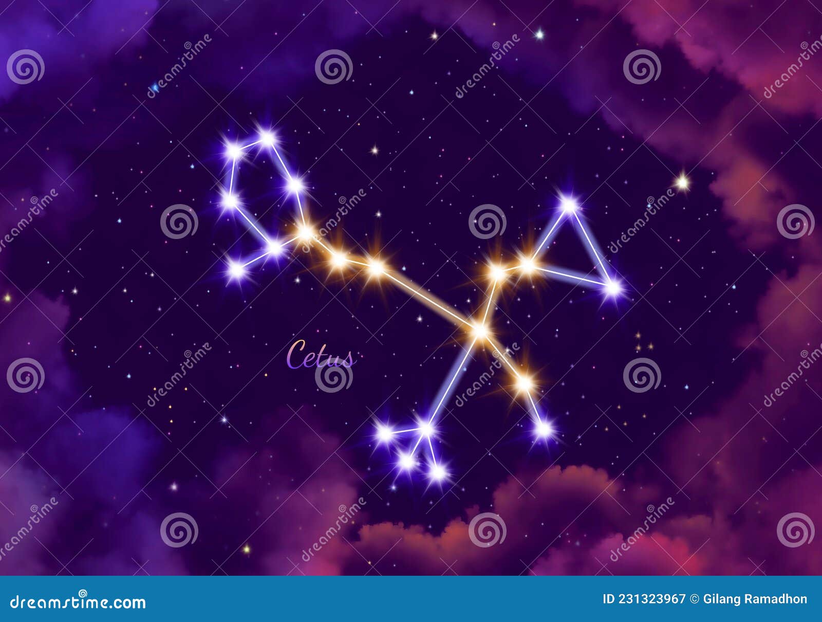 Illustration Image of the Constellation Cetus Stock Illustration ...