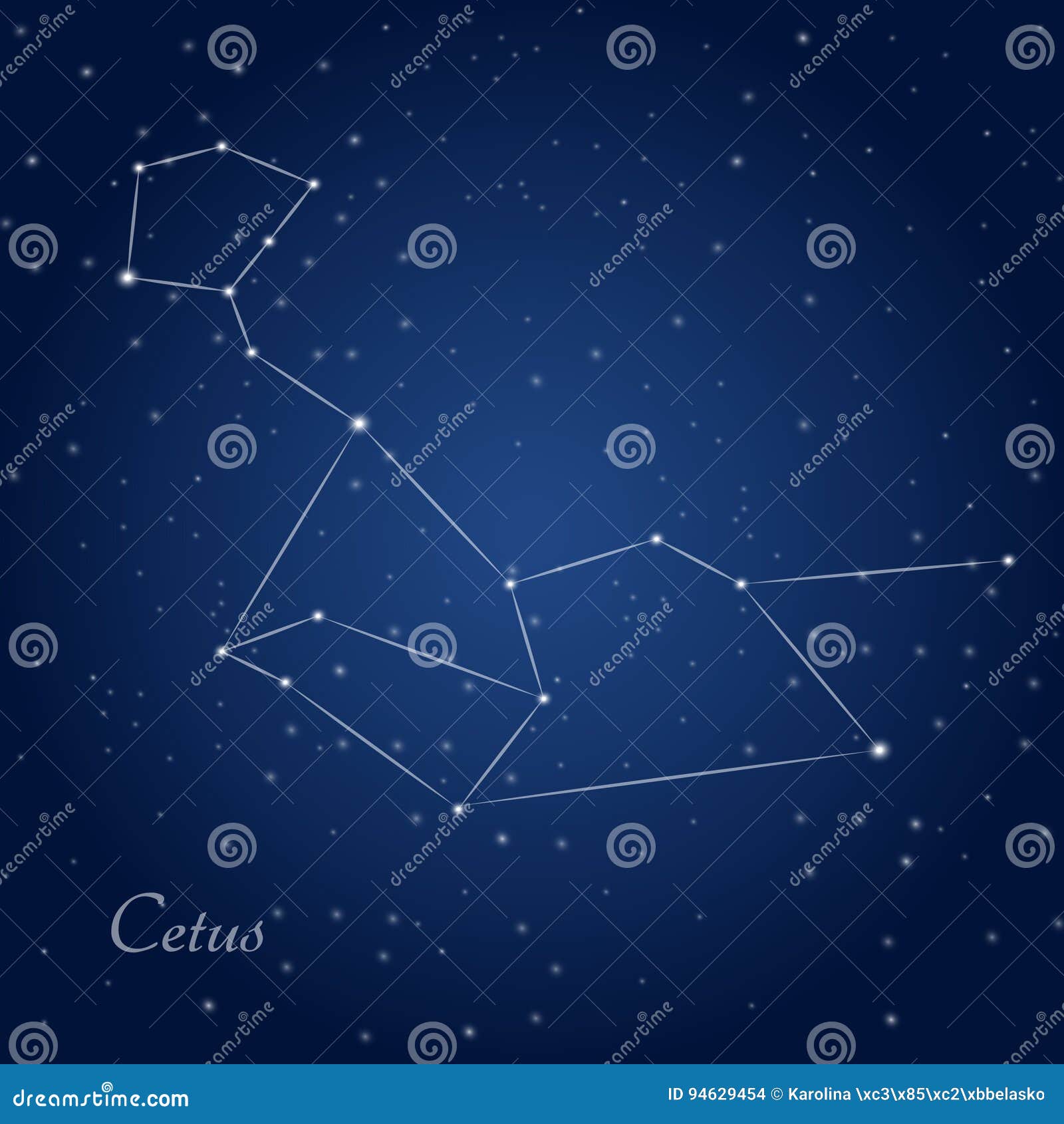 Cetus, Whale, Constellation Stock Vector - Illustration of dark, cetus ...