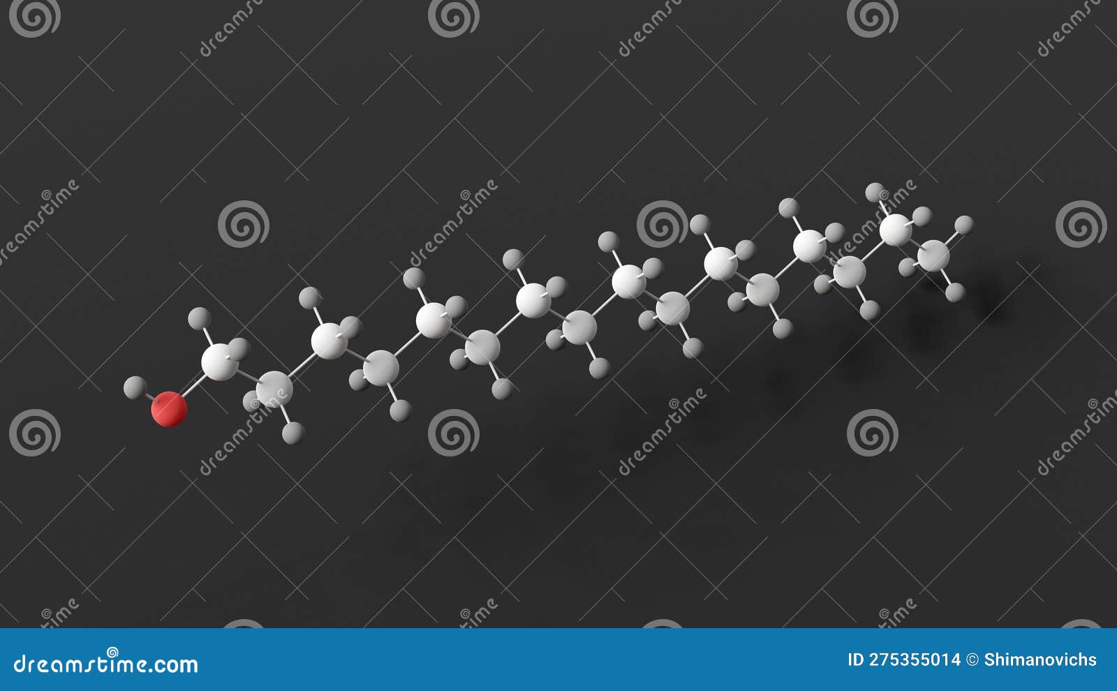 Cetyl Alcohol Molecule, Molecular Structure, Palmityl Alcohol, Ball And ...