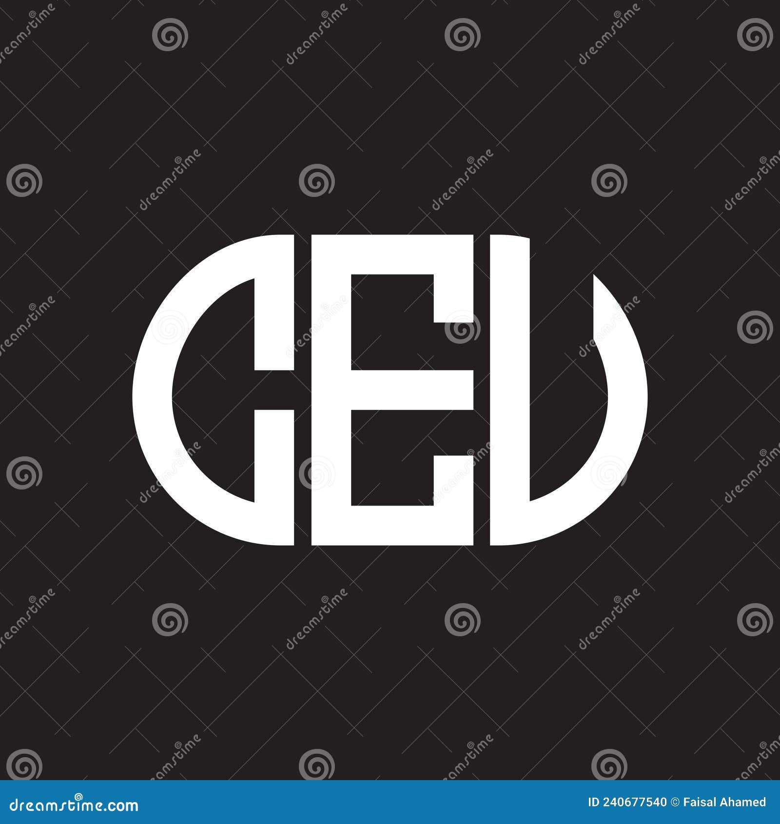CEU Letter Logo Design On Black Background. CEU Creative Initials ...