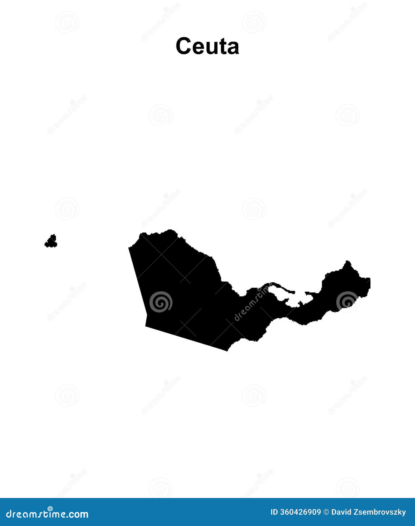 Outline Map Of Ceuta, Spanish Autonomous City On The North Coast ...