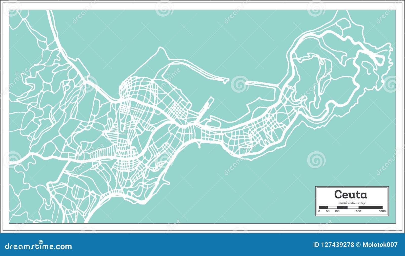 Ceuta Spain City Map In Retro Style In Golden Color. Outline Map ...