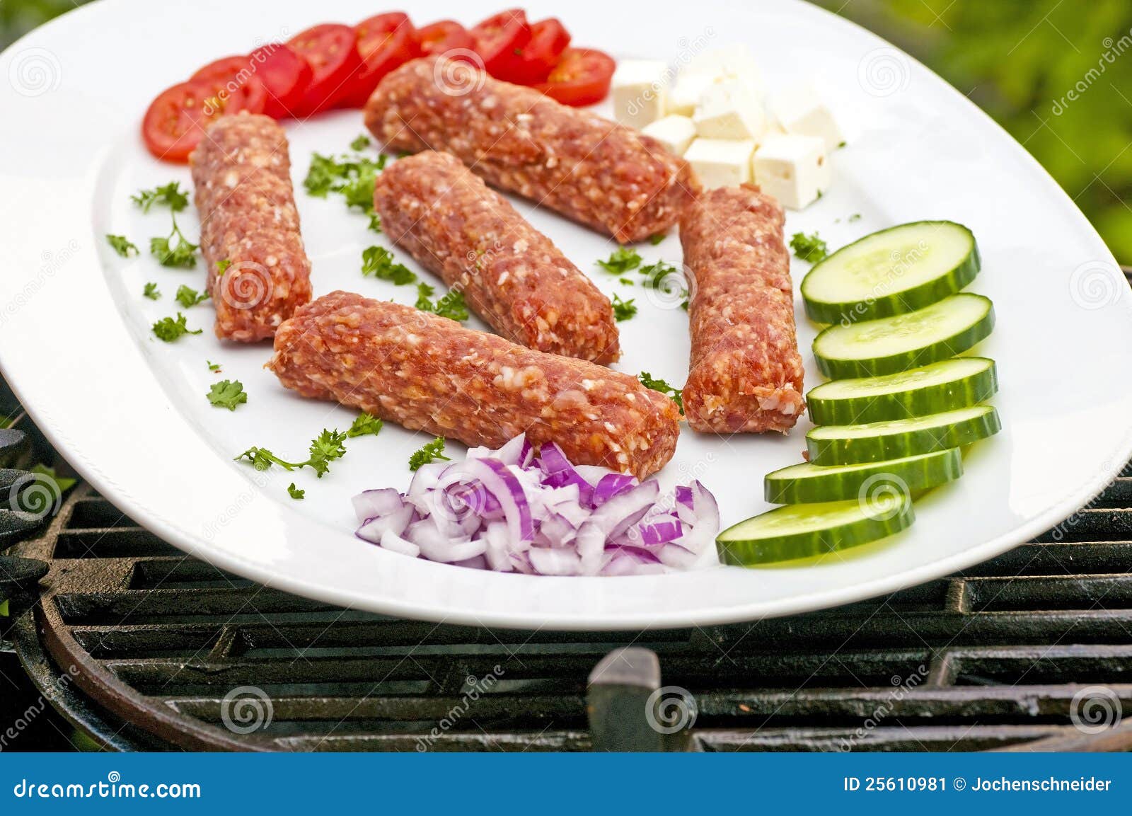 Cevapi on barbecue stock image. Image of prepared, plate - 25610981