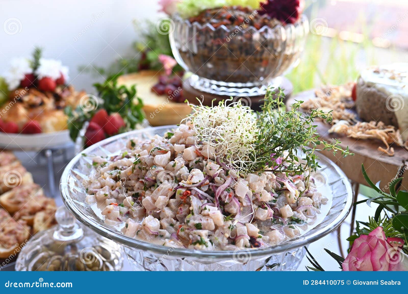 Ceviche Fish Cooked in Lemon with Onion Pepper and Salt Lemon Zest on ...