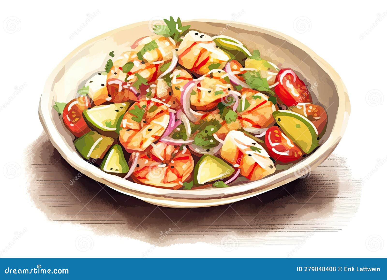 Ceviche from Peru Illustration - Made with Generative AI Tools Stock ...