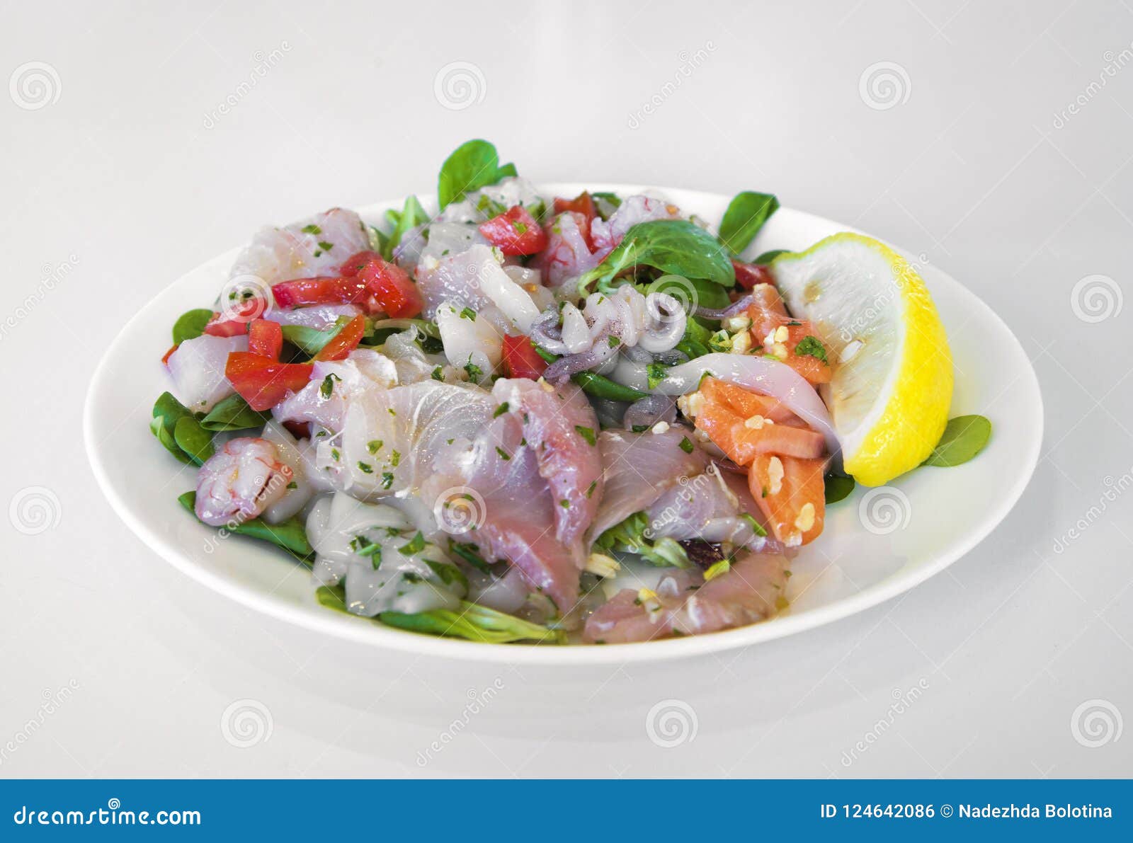 Ceviche on a plate stock photo. Image of marinated, healthy - 124642086