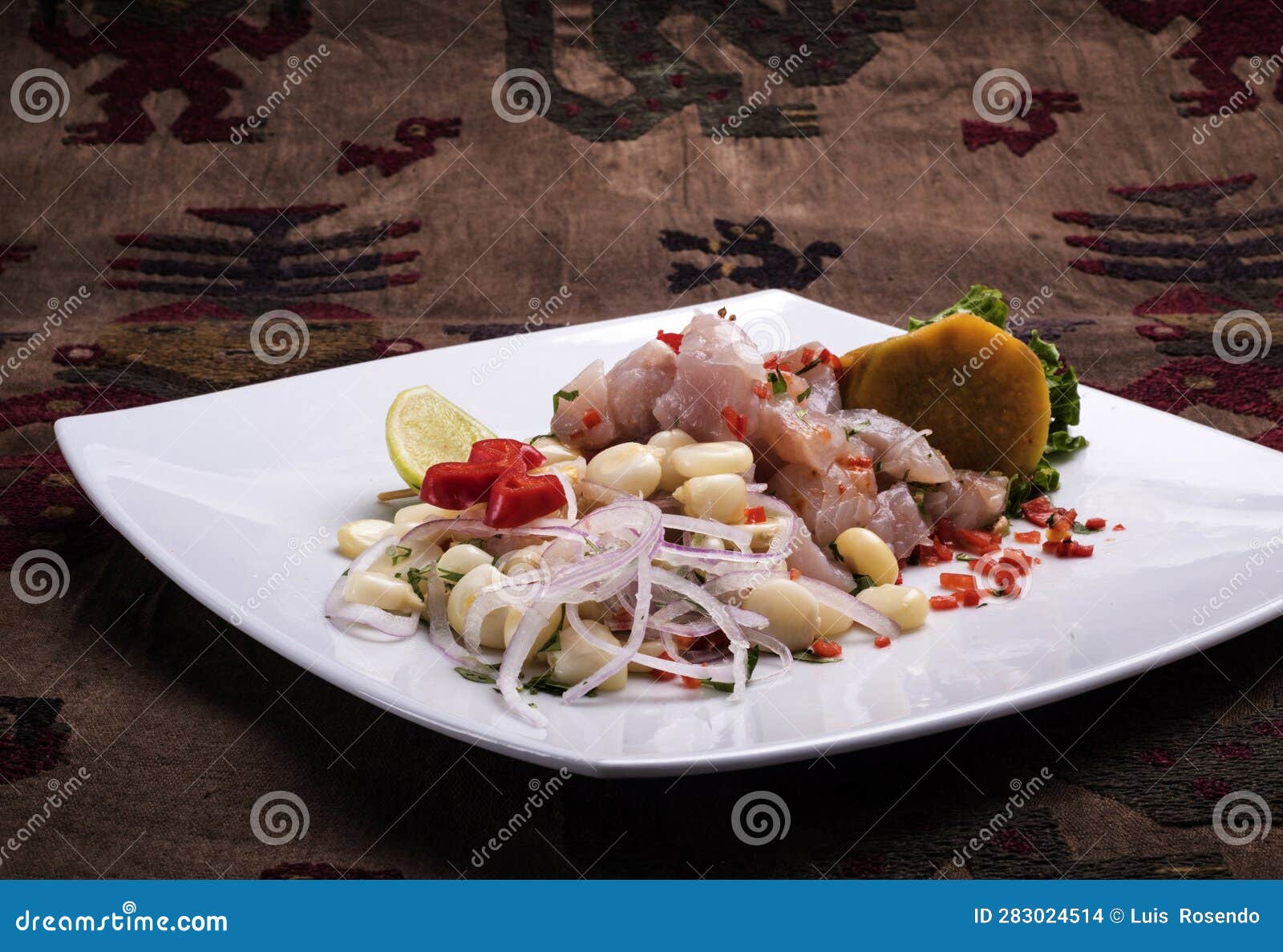 Ceviche Symbol Dish of Peruvian, Gastronomy. Peru Stock Photo - Image ...