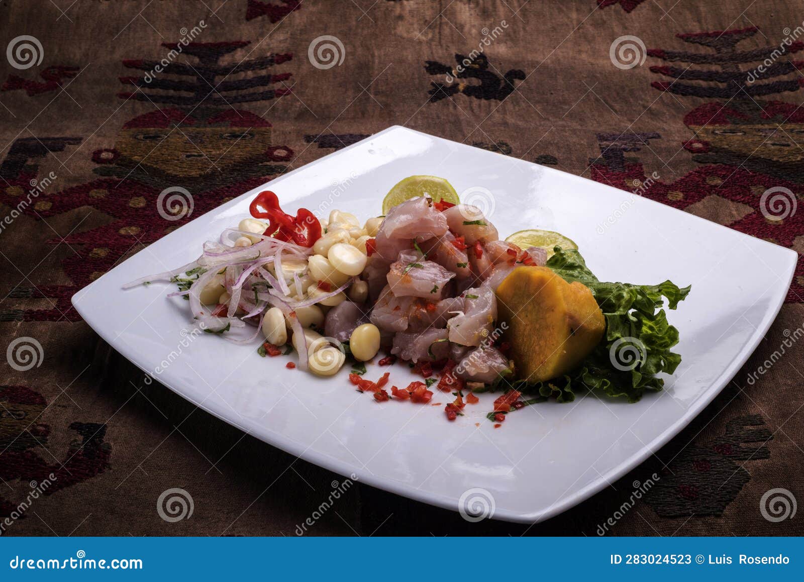 Ceviche Symbol Dish of Peruvian, Gastronomy. Peru Stock Image - Image ...