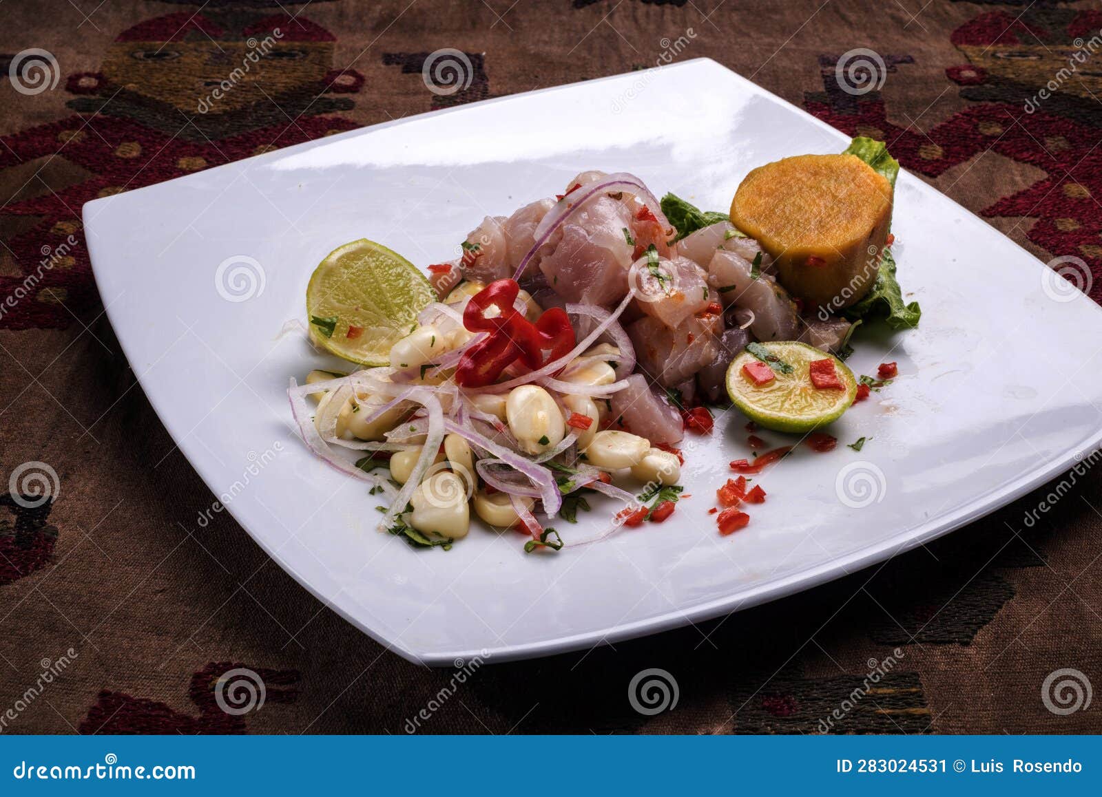 Ceviche Symbol Dish of Peruvian, Gastronomy. Peru Stock Image - Image ...