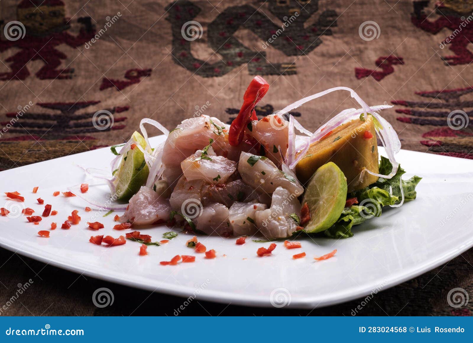 Ceviche Symbol ,dish of Peruvian Stock Photo - Image of seviche ...