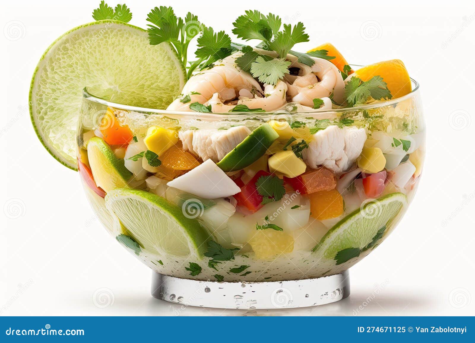 Ceviche on a White Background. Generative AI Stock Illustration ...