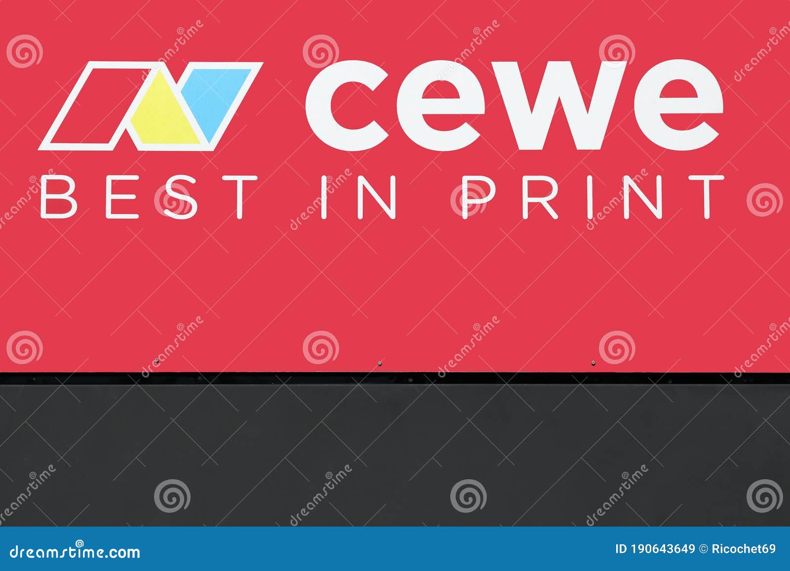 Cewe logo on a wall editorial stock image. Image of europe - 190643649