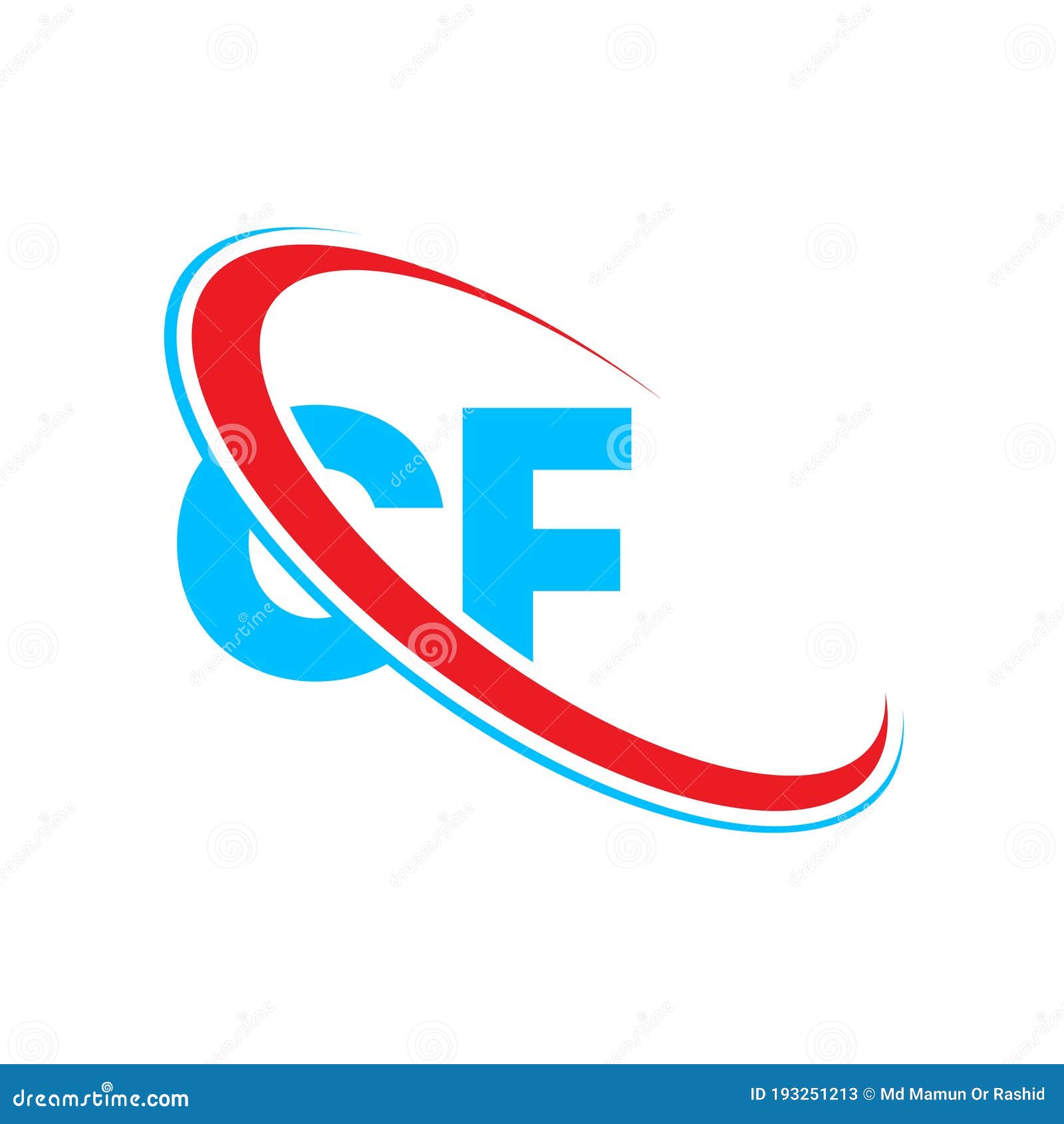 CF C F Letter Logo Design. Initial Letter CF Linked Circle Upercase ...