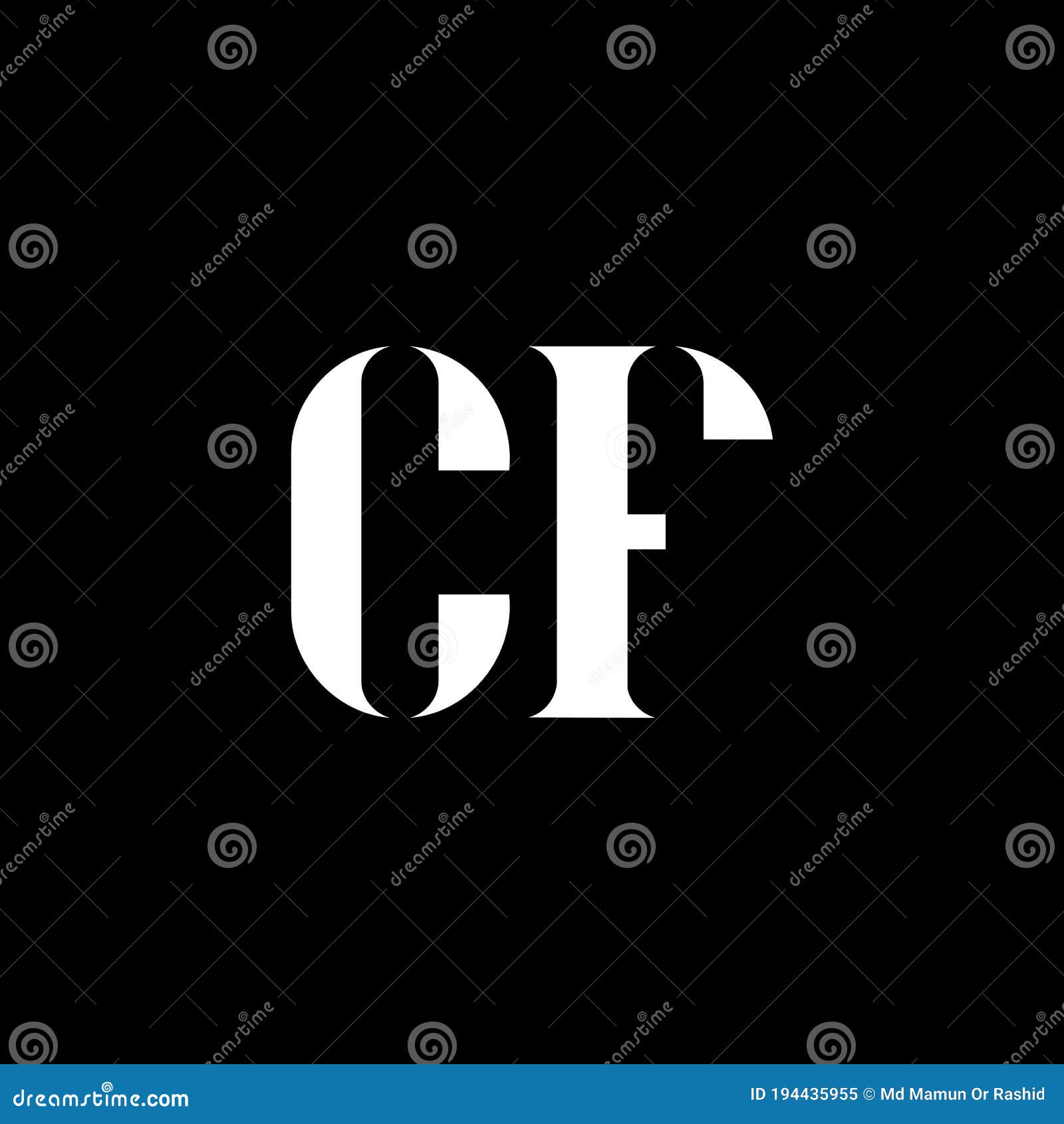 CF C F Letter Logo Design. Initial Letter CF Uppercase Monogram Logo ...