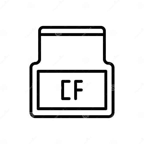 Black Line Icon for Cf, Alphabet and Letter Stock Vector - Illustration ...