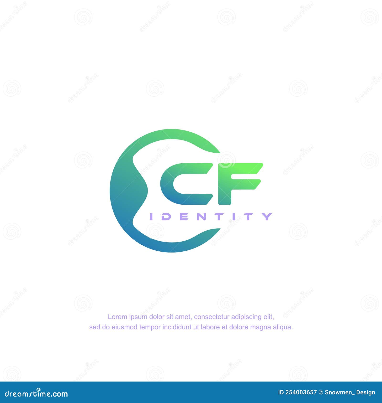 CF Initial Letter Circular Line Logo Template Vector with Gradient ...