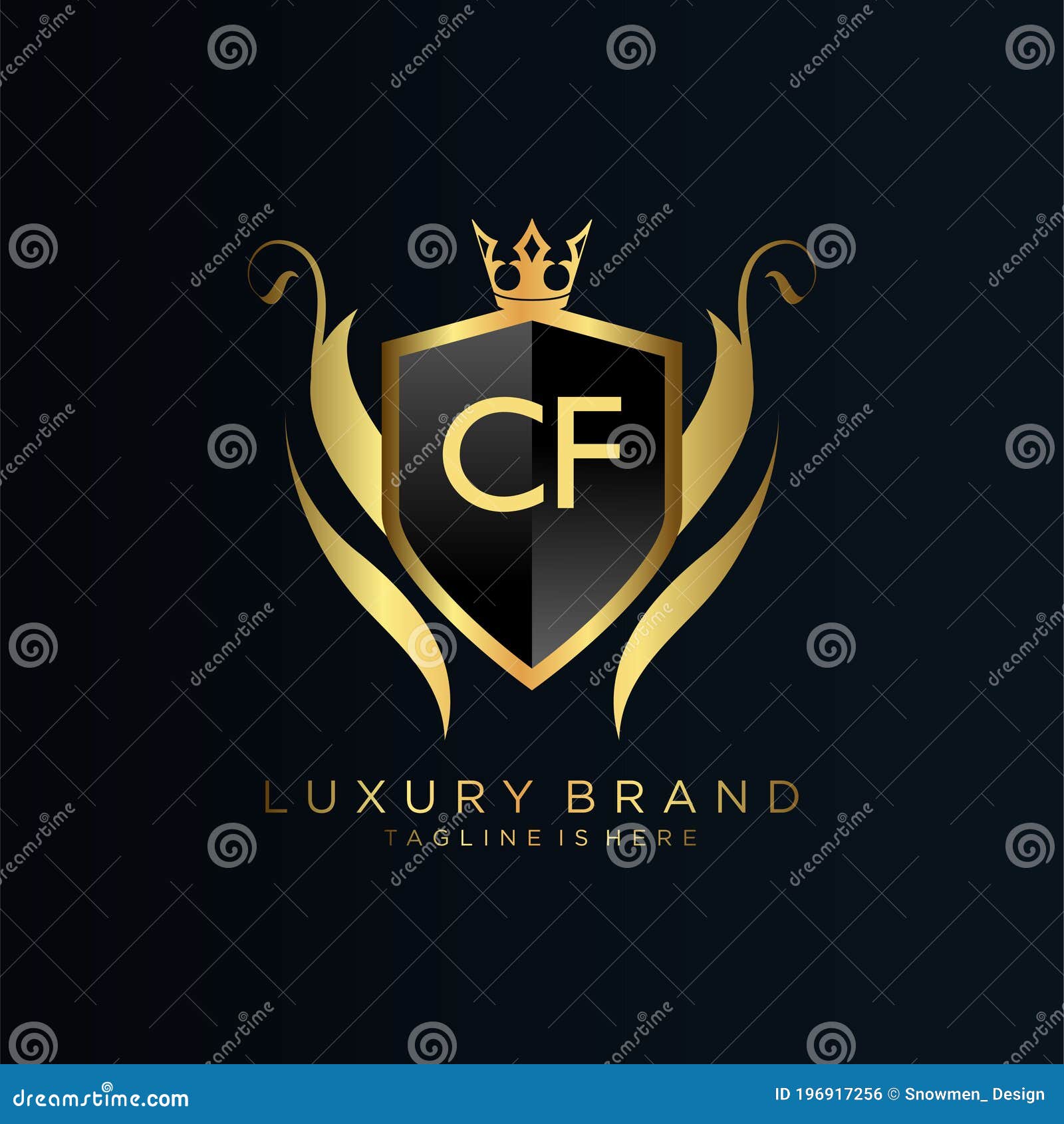 CF Letter Initial with Royal Template.elegant with Crown Logo Vector ...