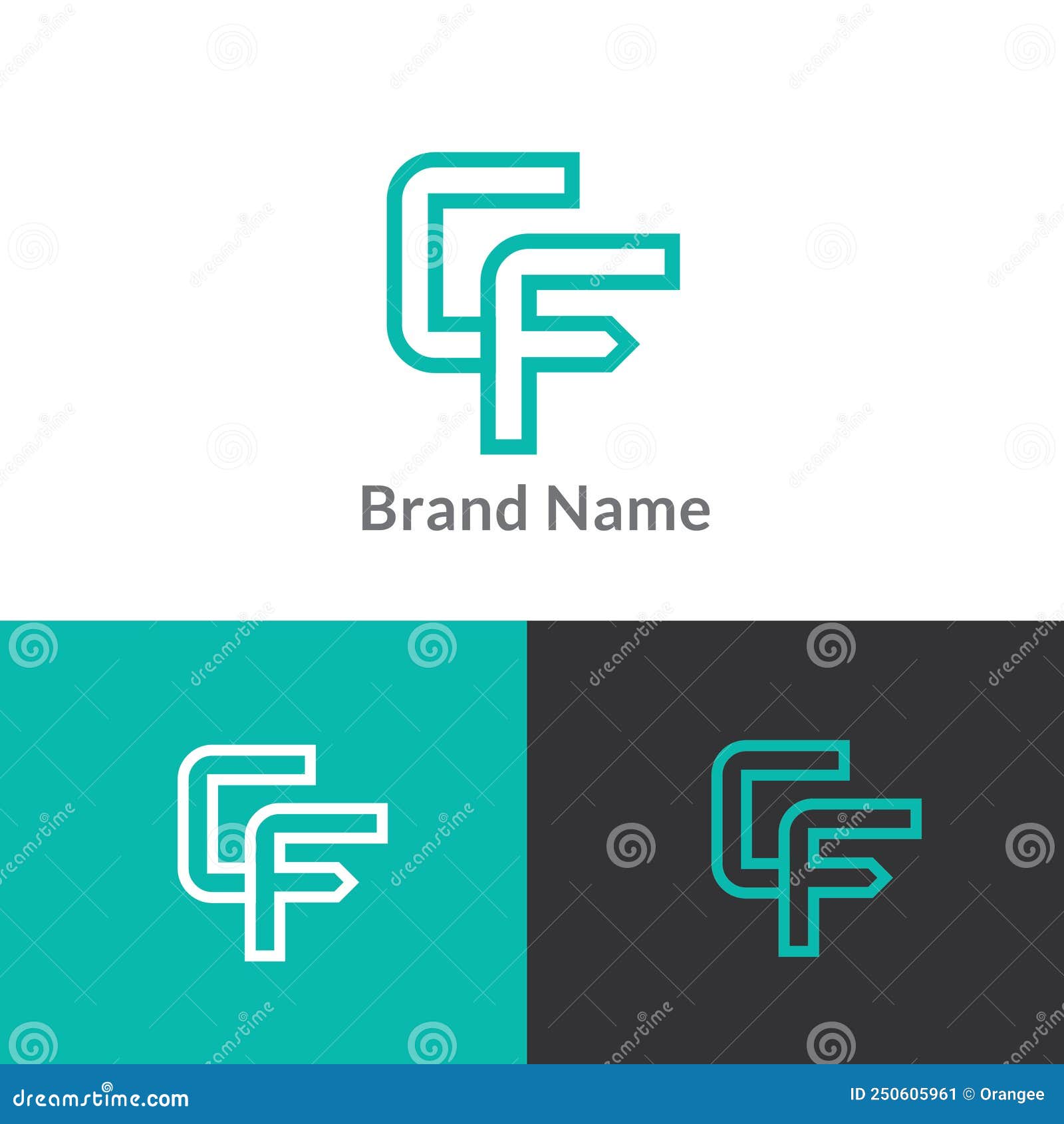 CF Logo Design Cartoon Vector | CartoonDealer.com #250605961