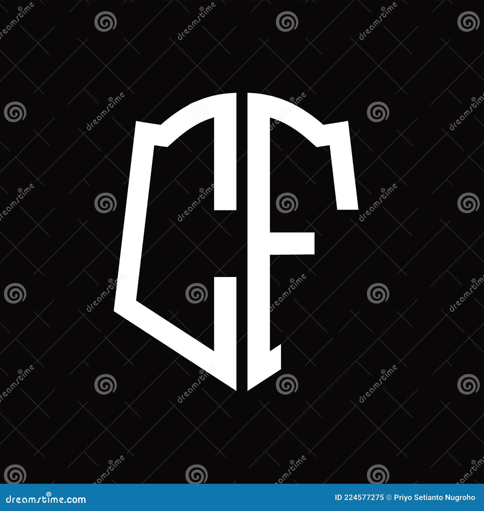 CF Logo Monogram with Shield Shape Ribbon Design Template Stock Vector ...