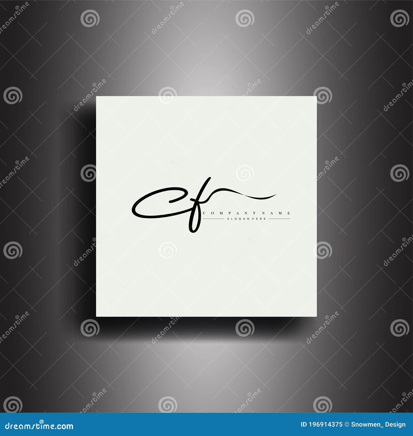 CF Signature Style Monogram.Calligraphic Lettering Icon and Handwriting ...