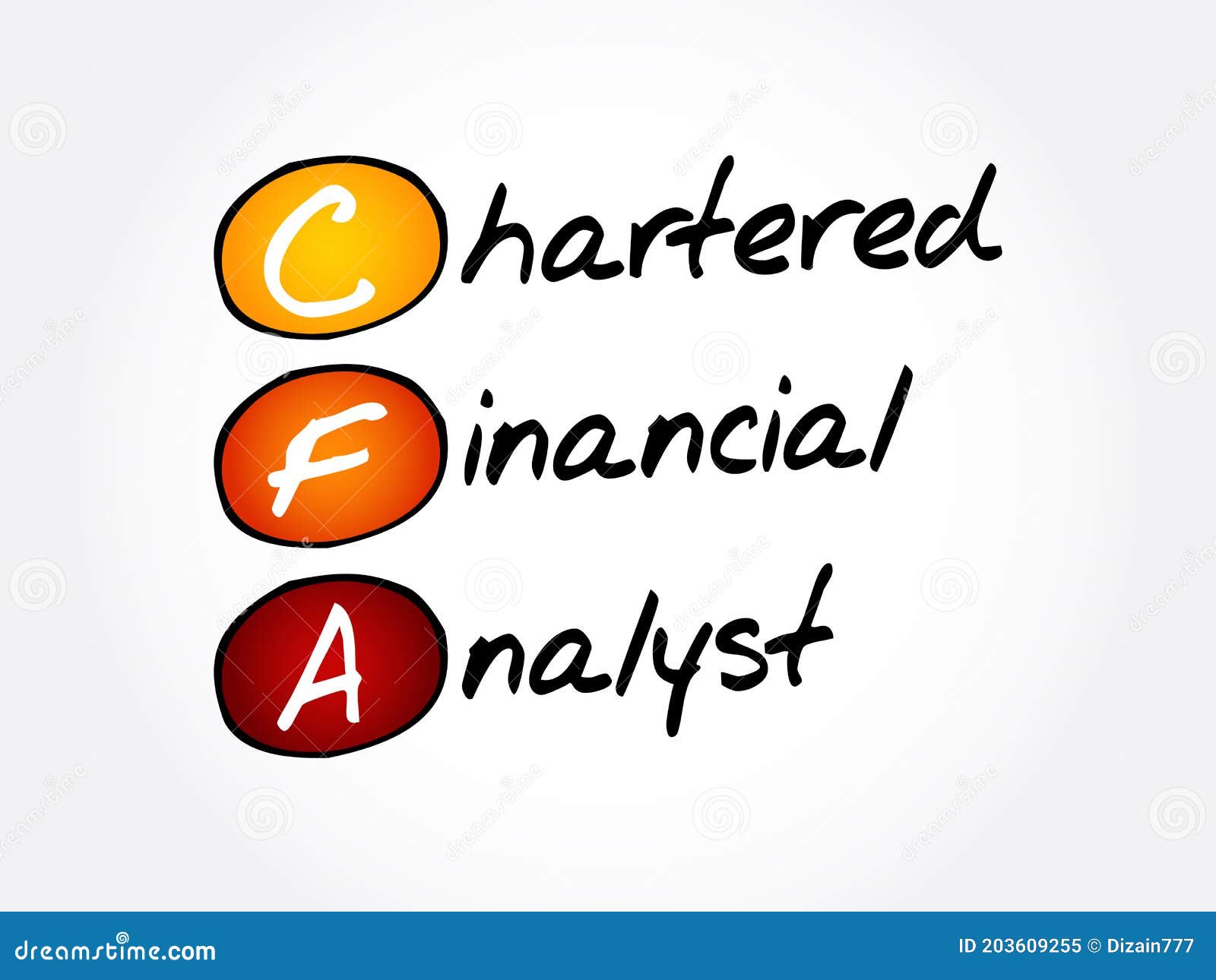 CFA, Chartered Financial Analyst. Concept With Keywords, Letters And ...