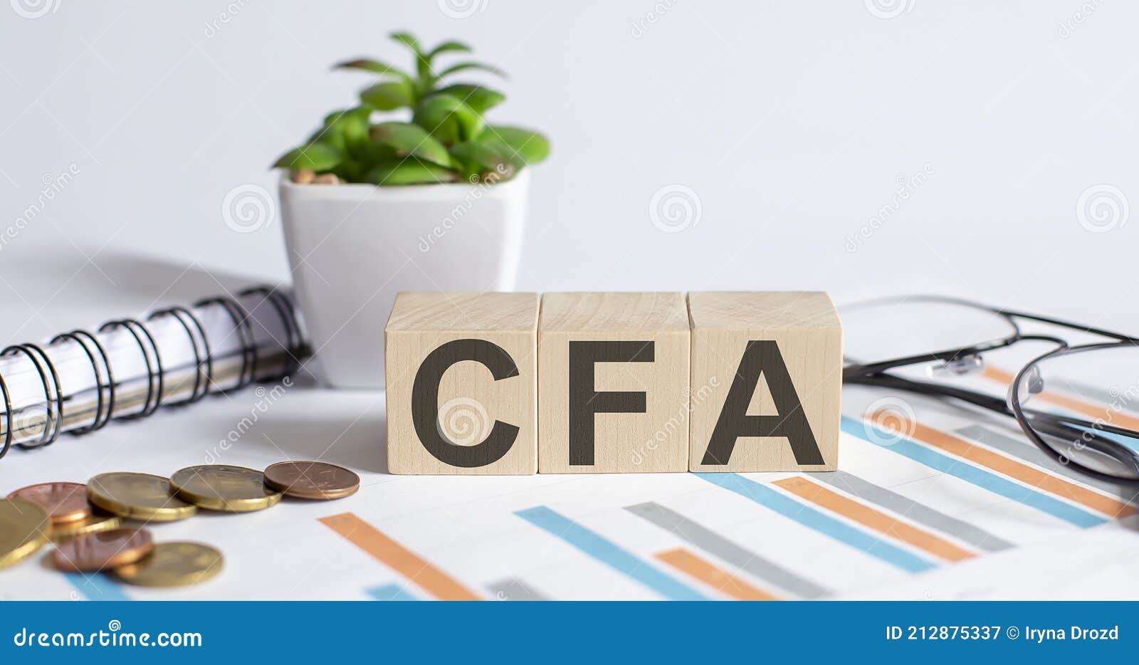 CFA Text on Wooden Blocks Business Concept Graph Background Stock Image ...