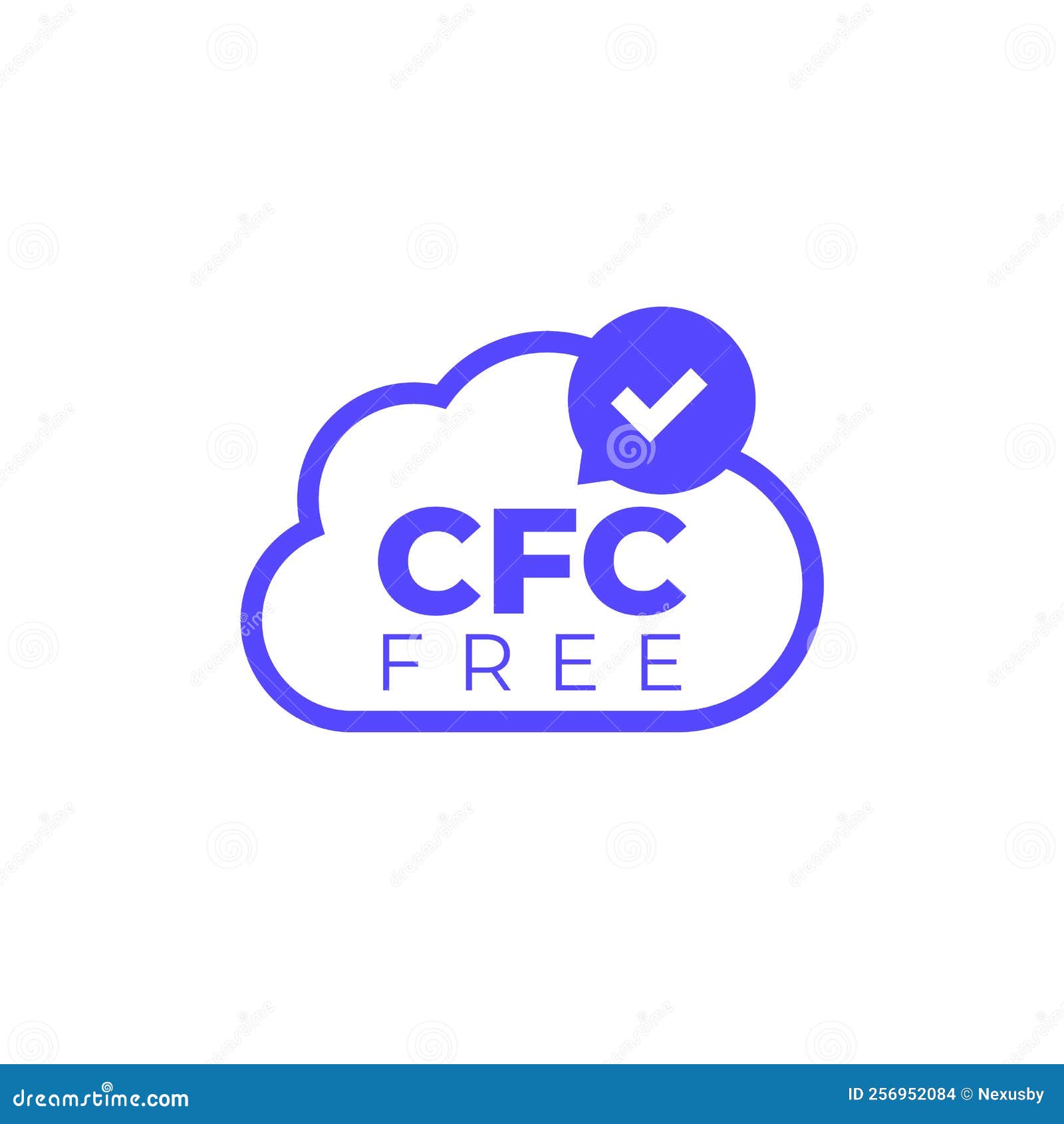 CFC free icon with cloud stock vector. Illustration of ozone - 256952084