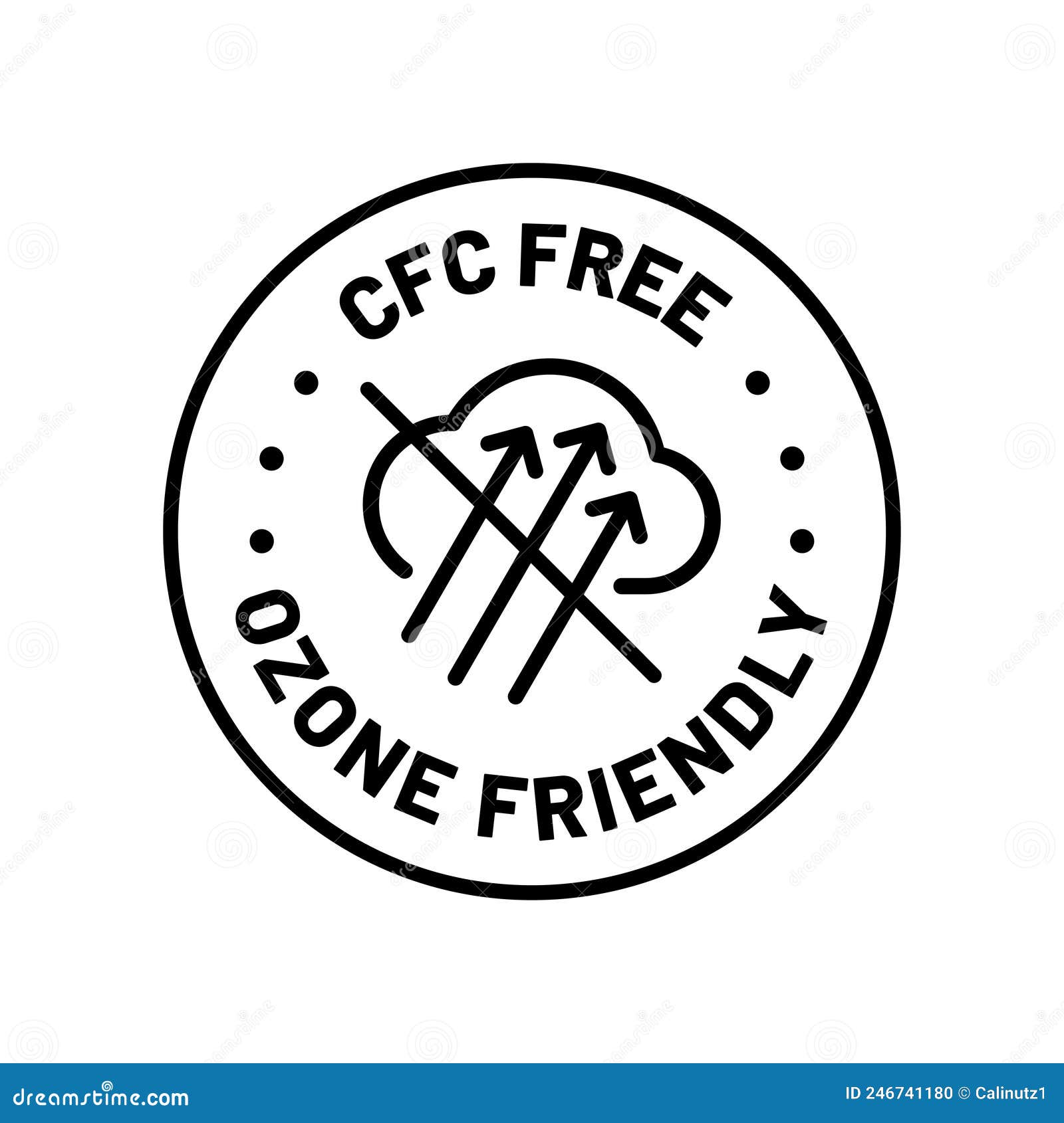 CFC Free, Ozone Friendly Vector Round Icon Badge | CartoonDealer.com ...