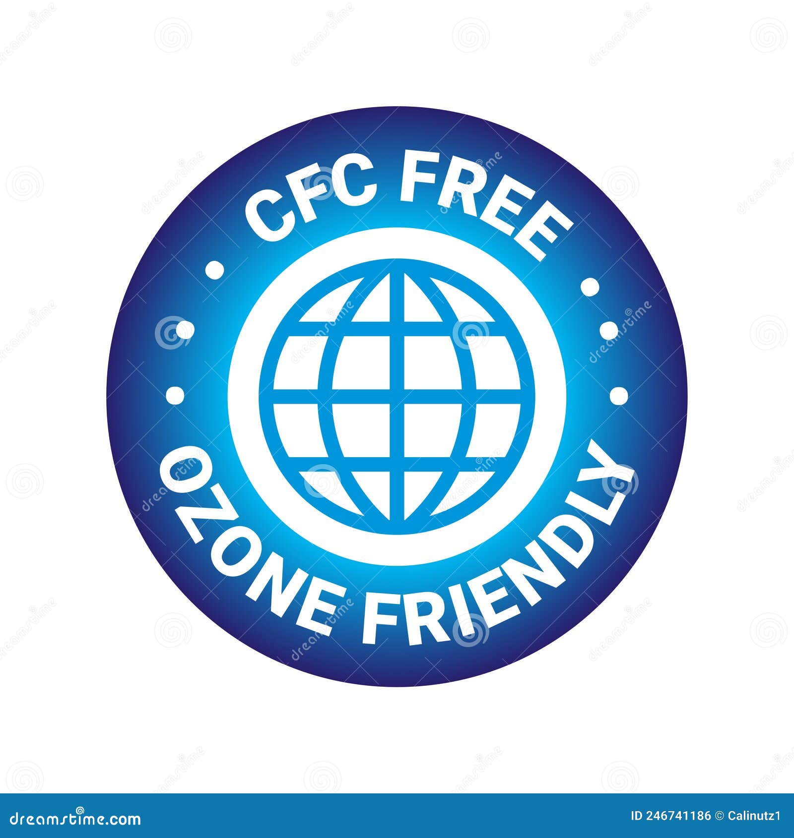 CFC Free, Ozone Friendly Vector Round Icon Badge Stock Vector ...