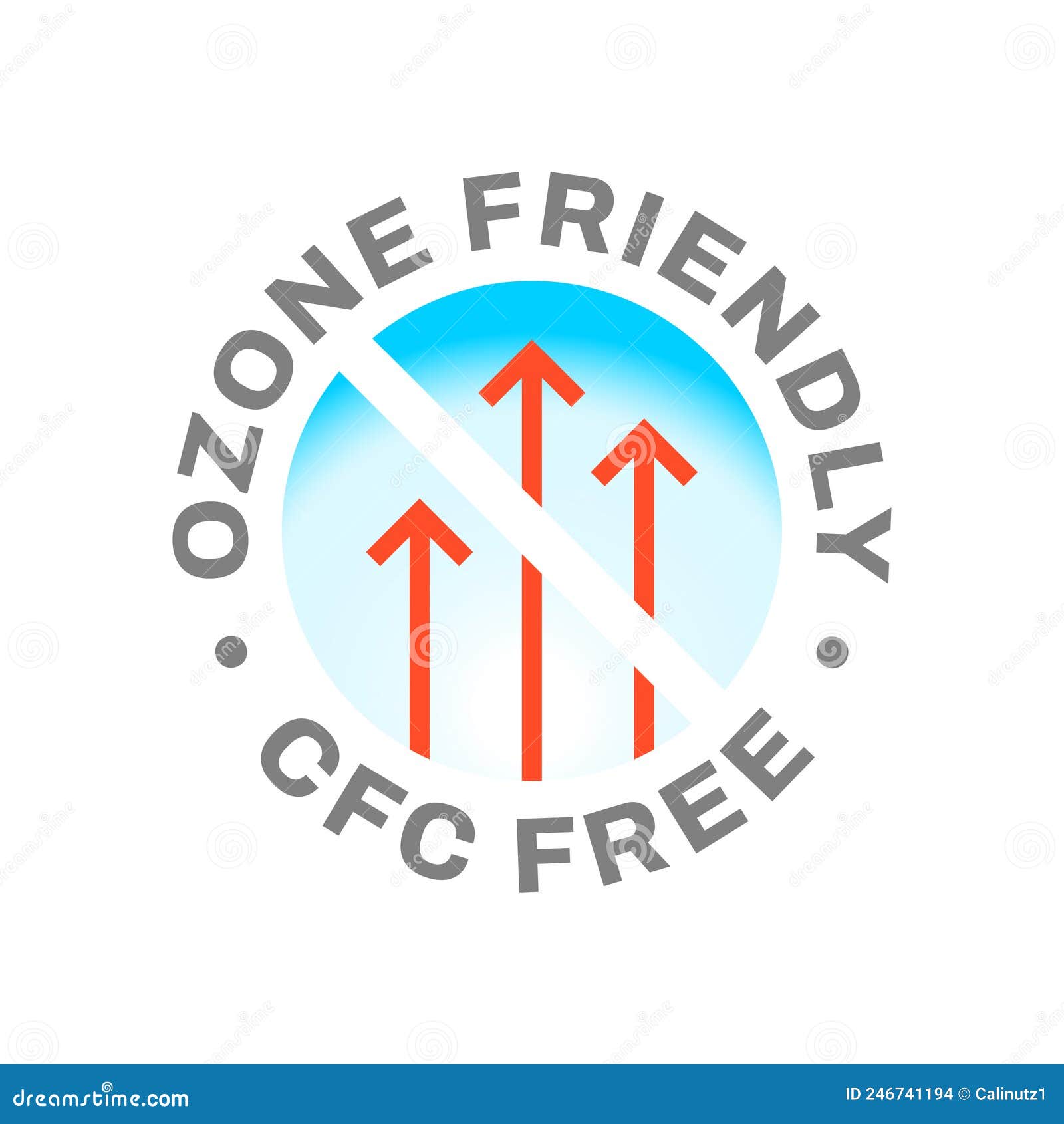 CFC Free, Ozone Friendly Vector Round Icon Badge Stock Vector ...