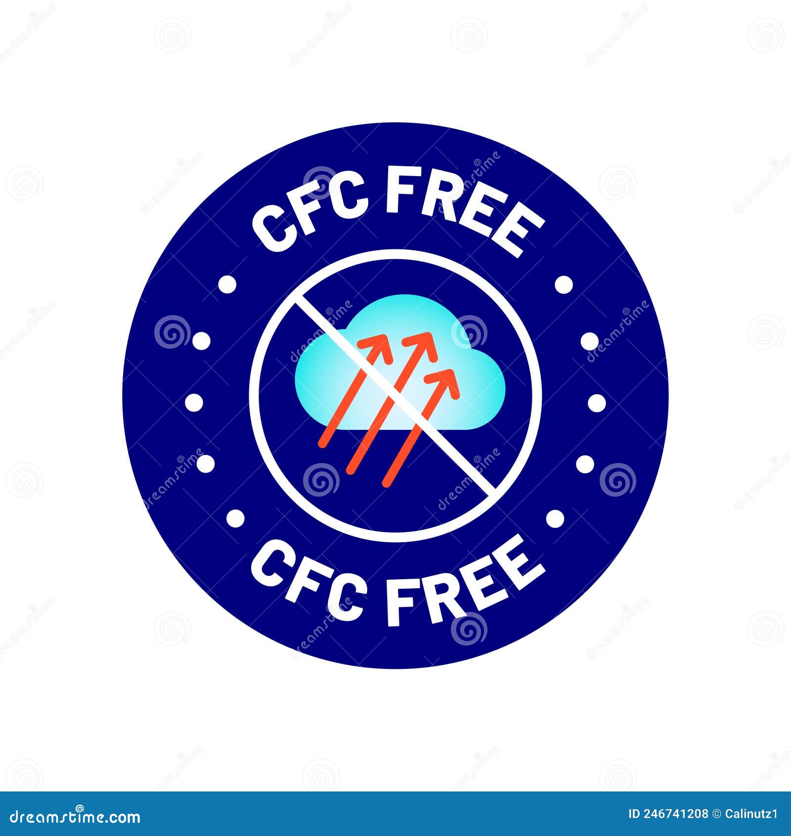 CFC Free, Ozone Friendly Vector Round Icon Badge | CartoonDealer.com ...