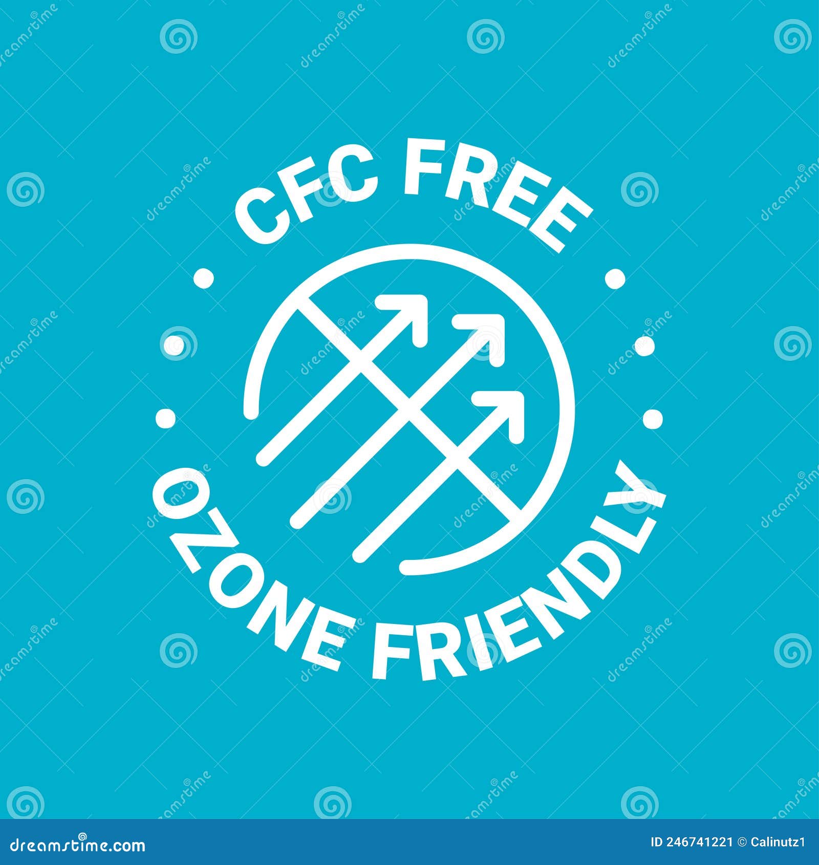 CFC Free, Ozone Friendly Vector Round Icon Badge Stock Vector ...